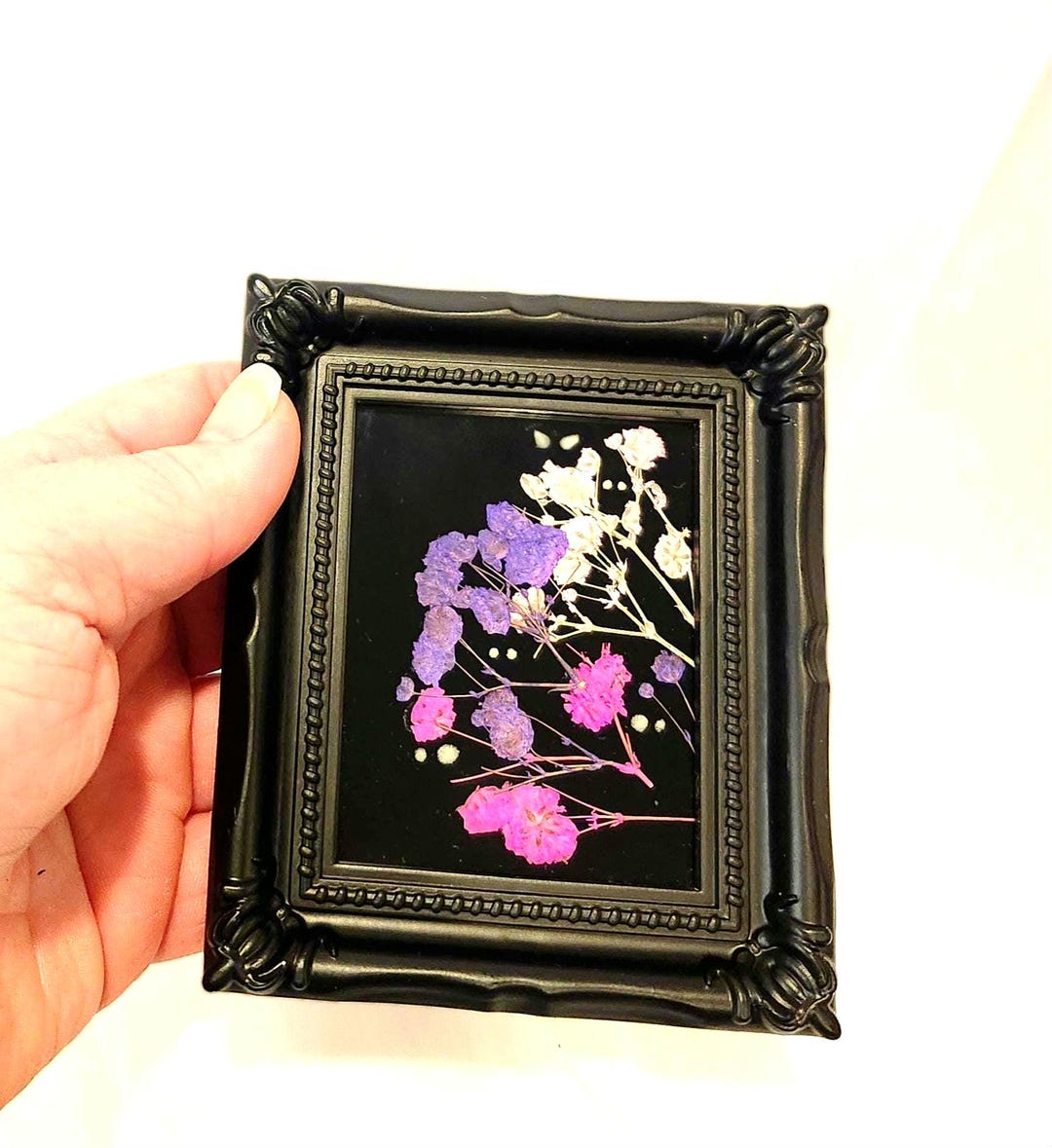 Purple Baby's Breath Handmade Pressed Floral Arrangement-glow in the ...
