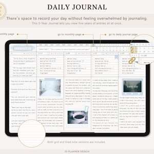 Digital 5-year Journal, Daily Diary, Undated Digital Journal, 3 Year ...