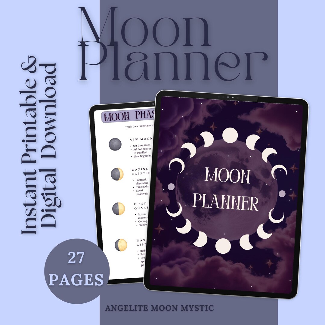 2025 Moon Planner | Lunar Journal | Moon Phase Tracker | Manifestation ...