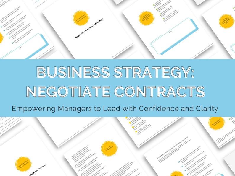 Contract Negotiation Guide, Printable Deal-making Strategy Template ...