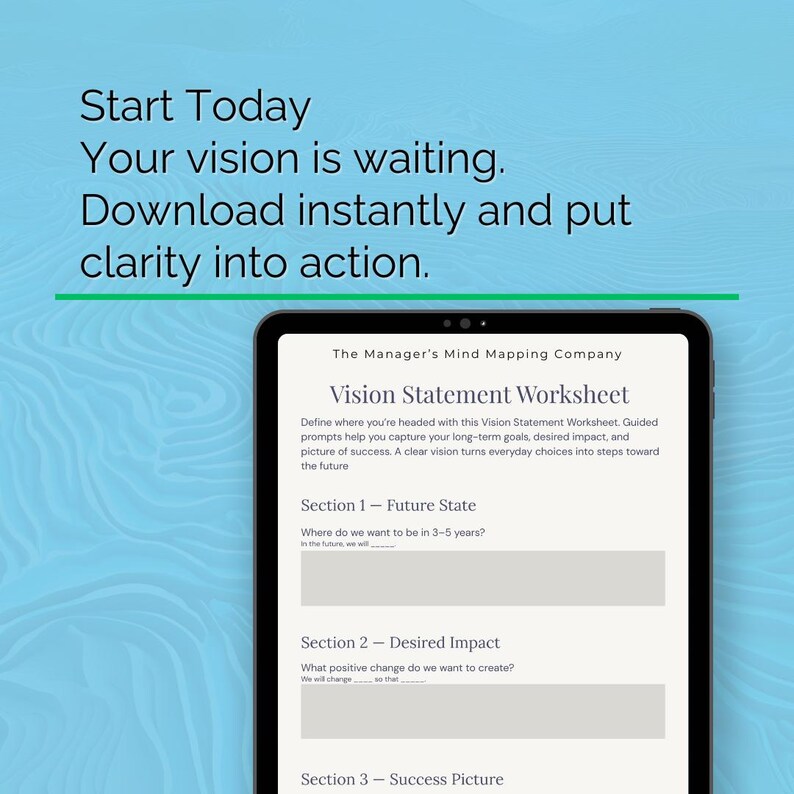 Vision Statement Worksheet for Managers | Clarify Direction and Long ...