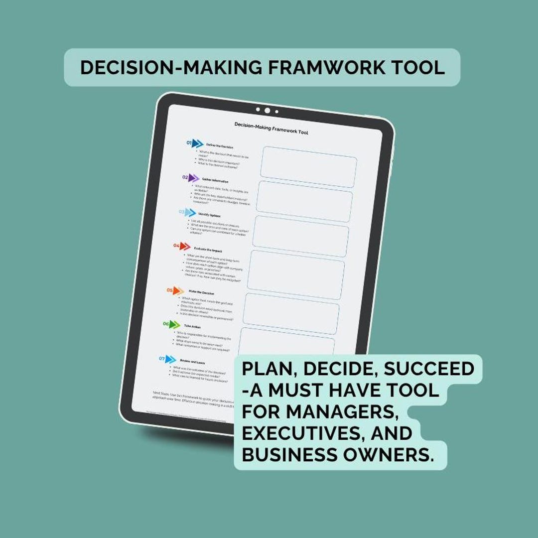 Managers Decision-making Framework Fillable PDF Business Strategy Tool ...