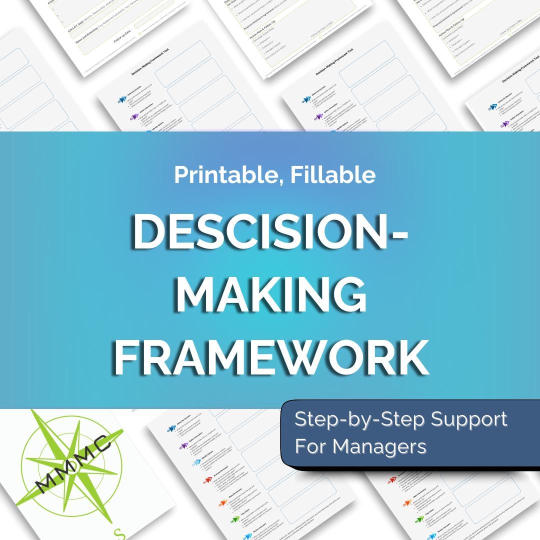 Decision-making Framework, Printable Strategy Tool for Leaders ...