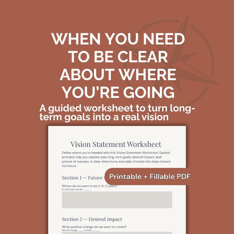 Vision Statement Worksheet for Managers | Clarify Direction and Long ...