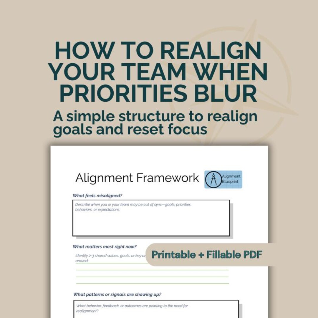 Team Alignment Map & Priority Tracker | Manager Goal Setting Framework ...