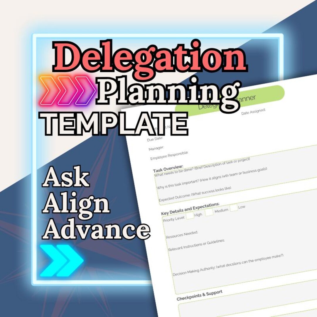 Delegation Planning Template | Manager Task Assignment Form ...