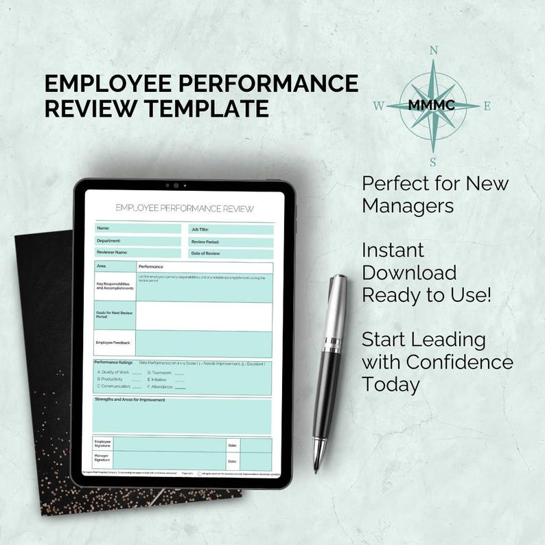 Performance Review Template, Annual Reviews Form, Employee Evaluations ...