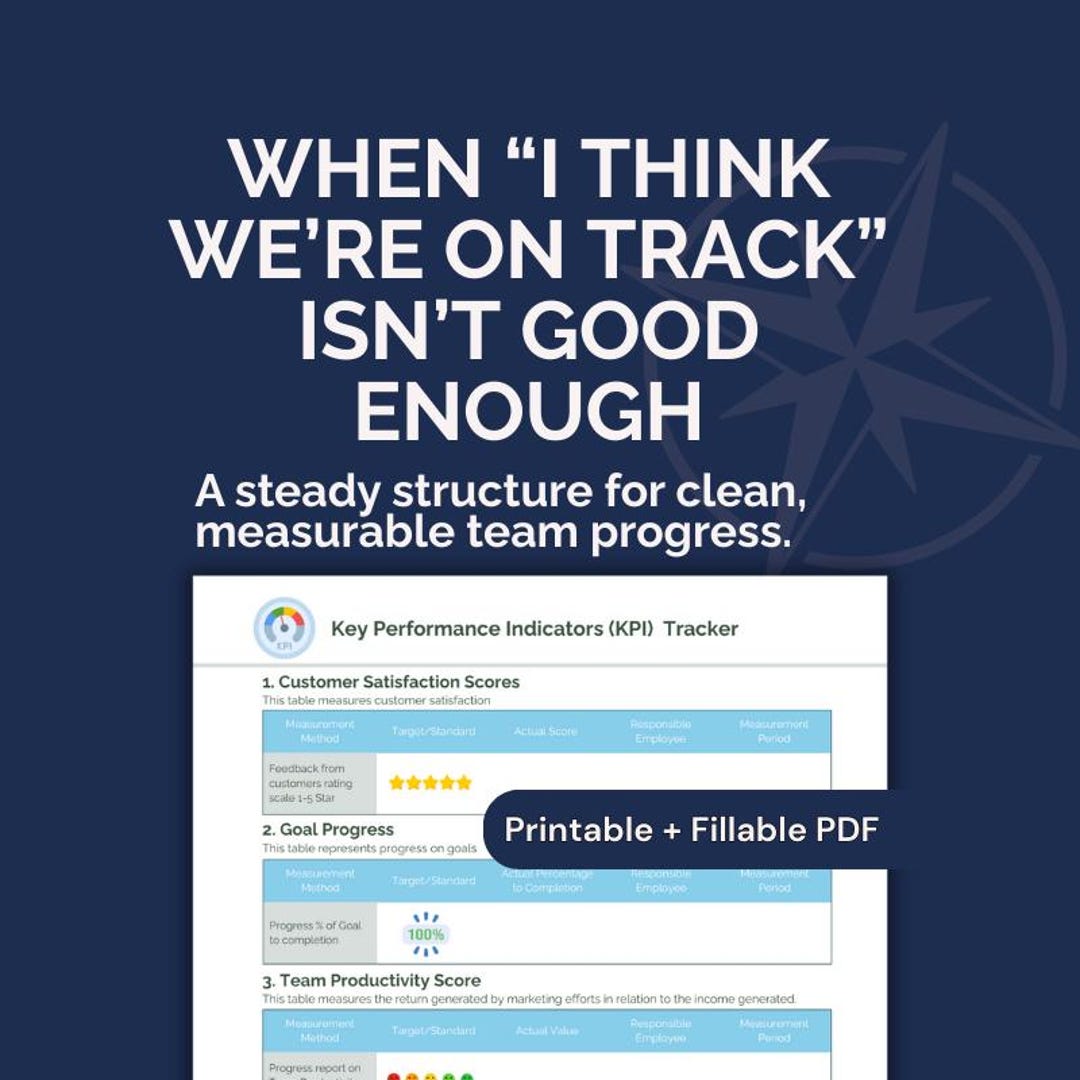 KPI Tracker for Managers | Team Performance PDF | Goal Tracking Tool ...