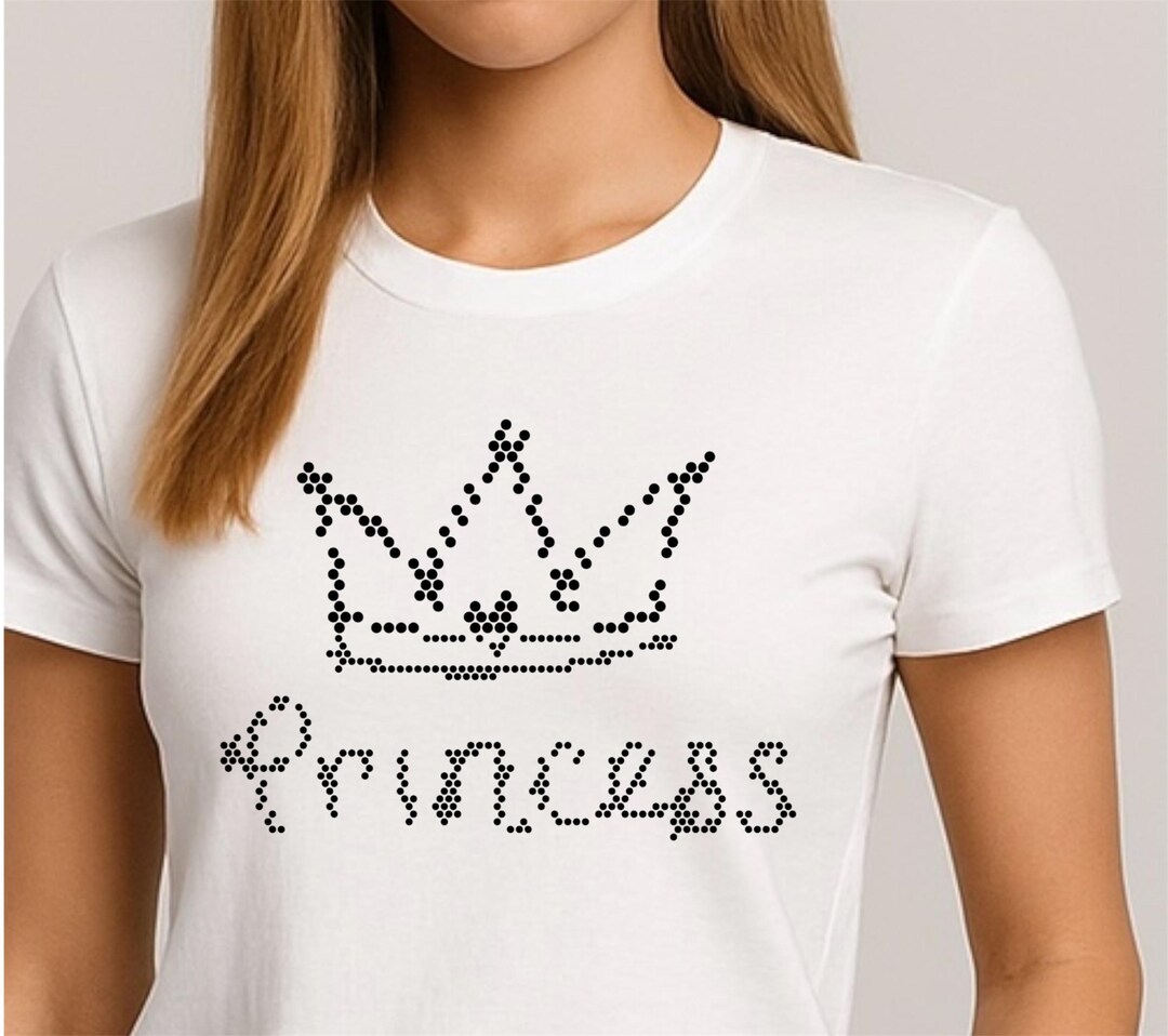Princess Crown Rhinestone Template: SS6 Text, SS10 Crown (PDF PNG) - Etsy
