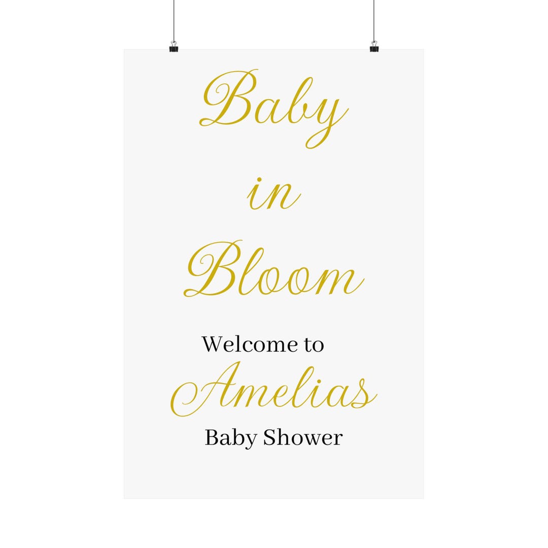 Baby in Bloom Welcome Sign Amelia Matte Vertical Posters - Etsy