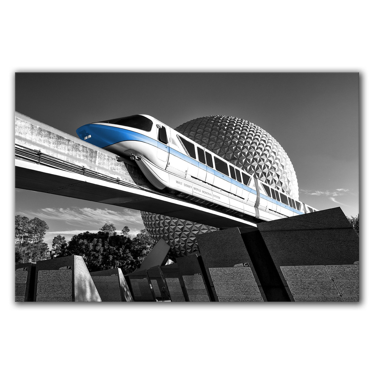 Disney Blue Monorail Picture Disney Home Decor Disneyworld - Etsy