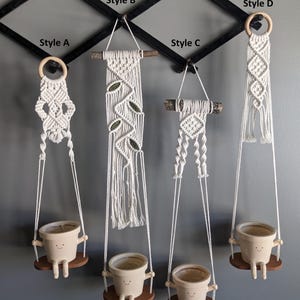 Smiley Face Pot Head Plant Holder | Handmade Macrame | Macrame Hanger ...