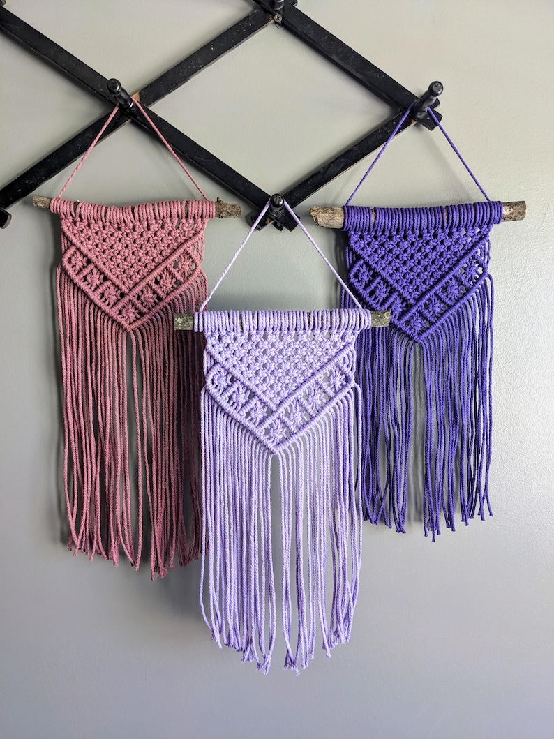 Cute Macrame Wall Art | 33 Color Options | Modern Boho Decor | Unique ...