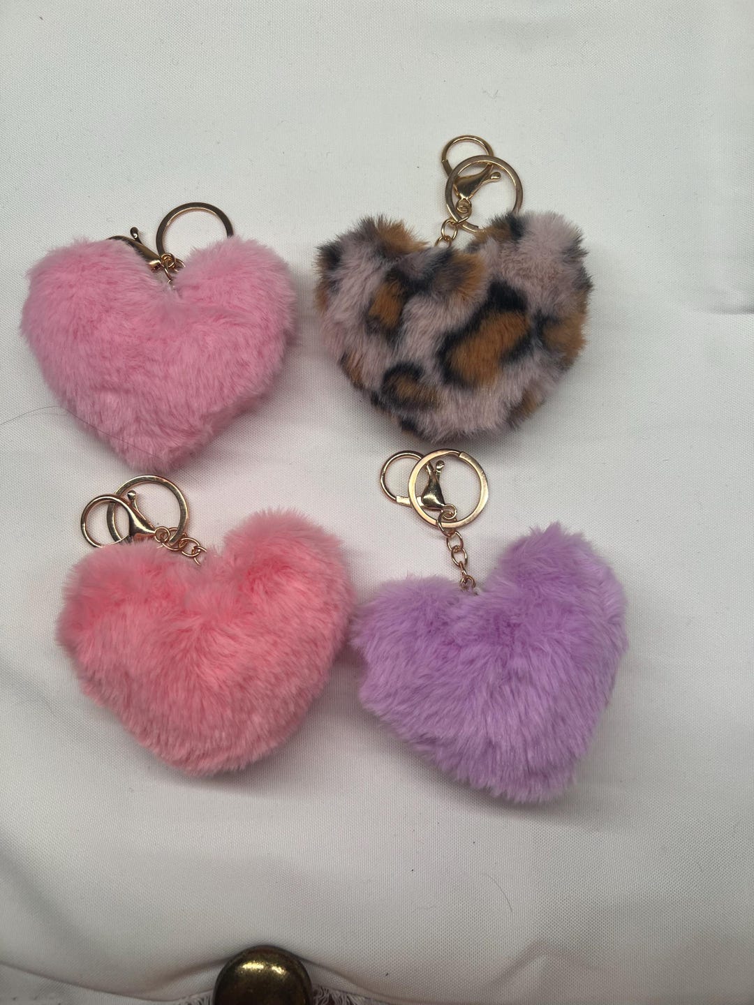 Pink Fluffy Heart Bom Bom Key Chain/keyring/gift for Her/bag ...