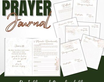 Prayer Journal Printable | Bible Study Guide | Gratitude Journal ...