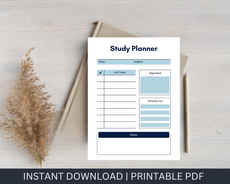 Study Planner, Student Planner, Study Organizer, Academic Planner ...