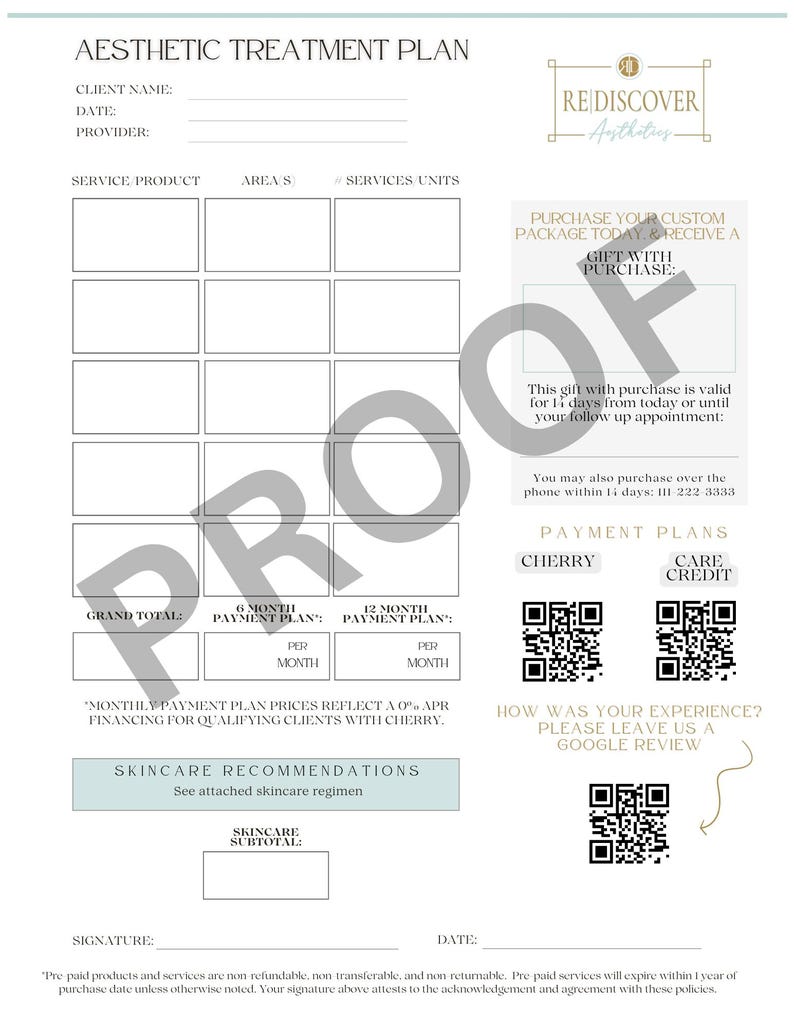 Med Spa Consultation Forms/packet- Editable Canva Template - Etsy