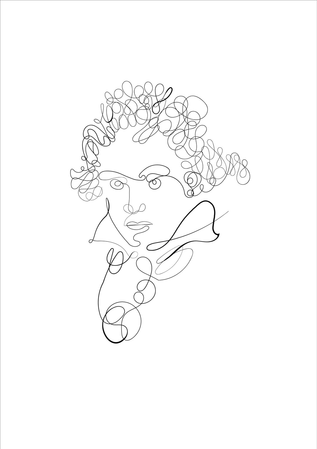Elegant One-line Beethoven Portrait SVG Digital Download - Etsy