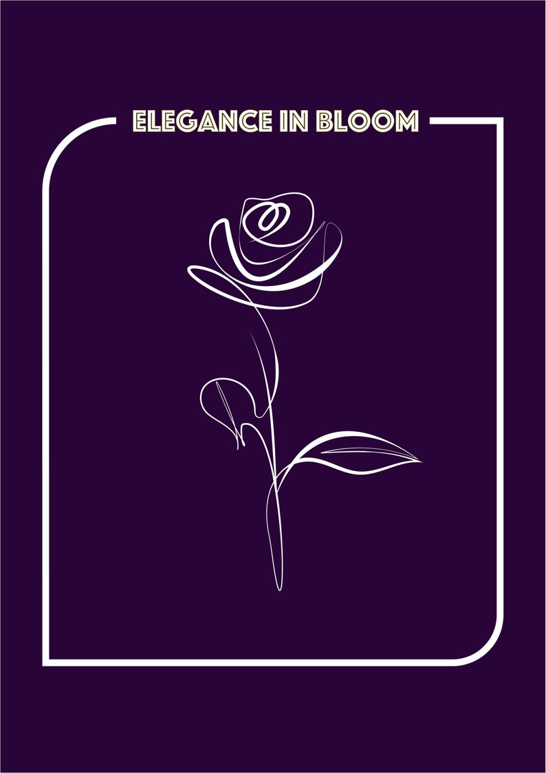 Minimalist One-line Rose SVG File and 3 PNG Variations (white, Red ...