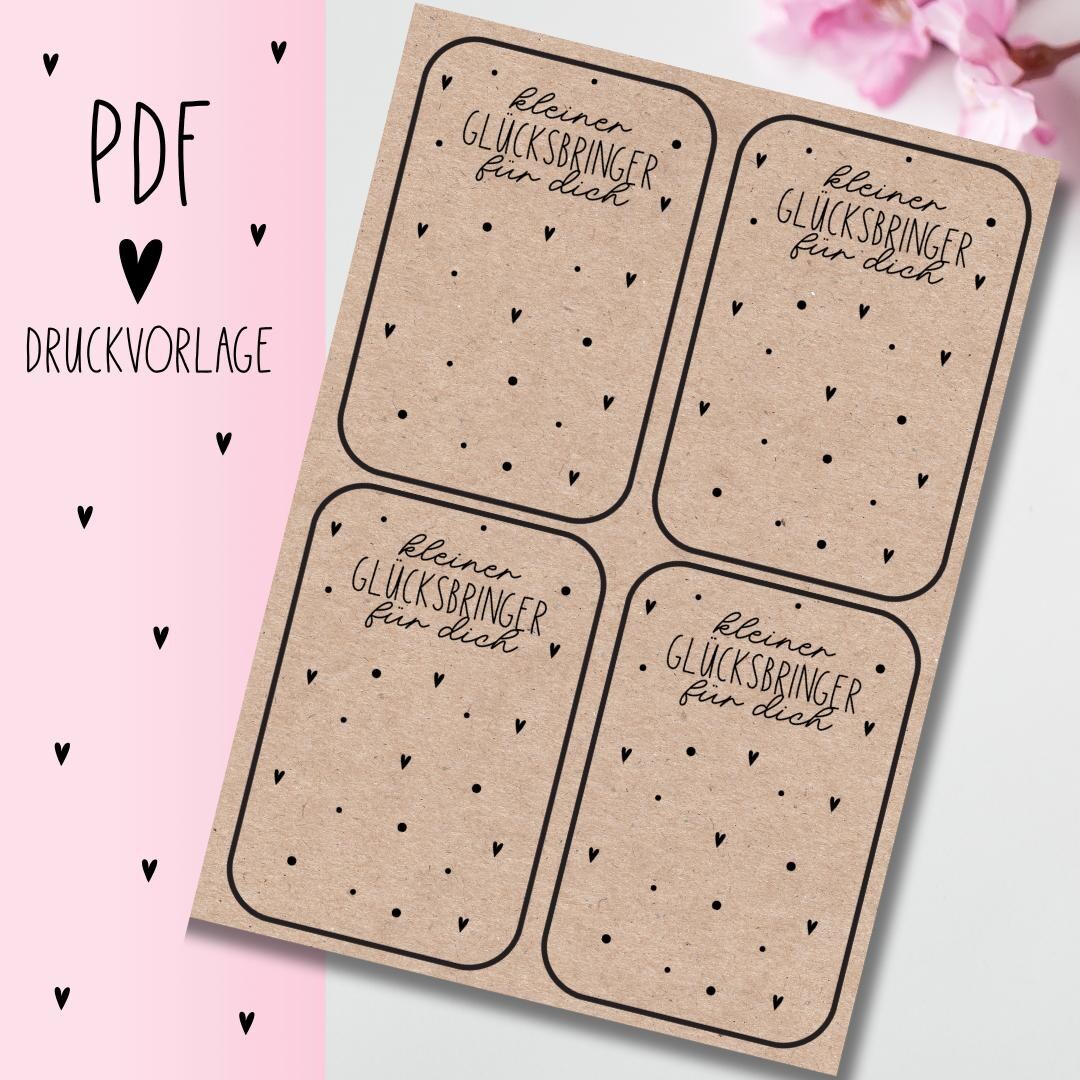 Print Template lucky Charm PDF Template for Download Print Gift Card ...
