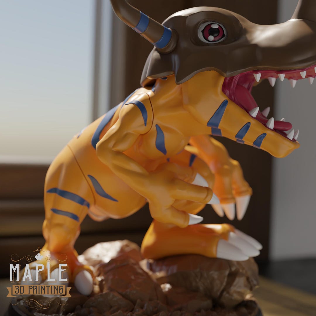 Digimon Resin Print - Greymon Diorama by Maple 3D Printings - Etsy