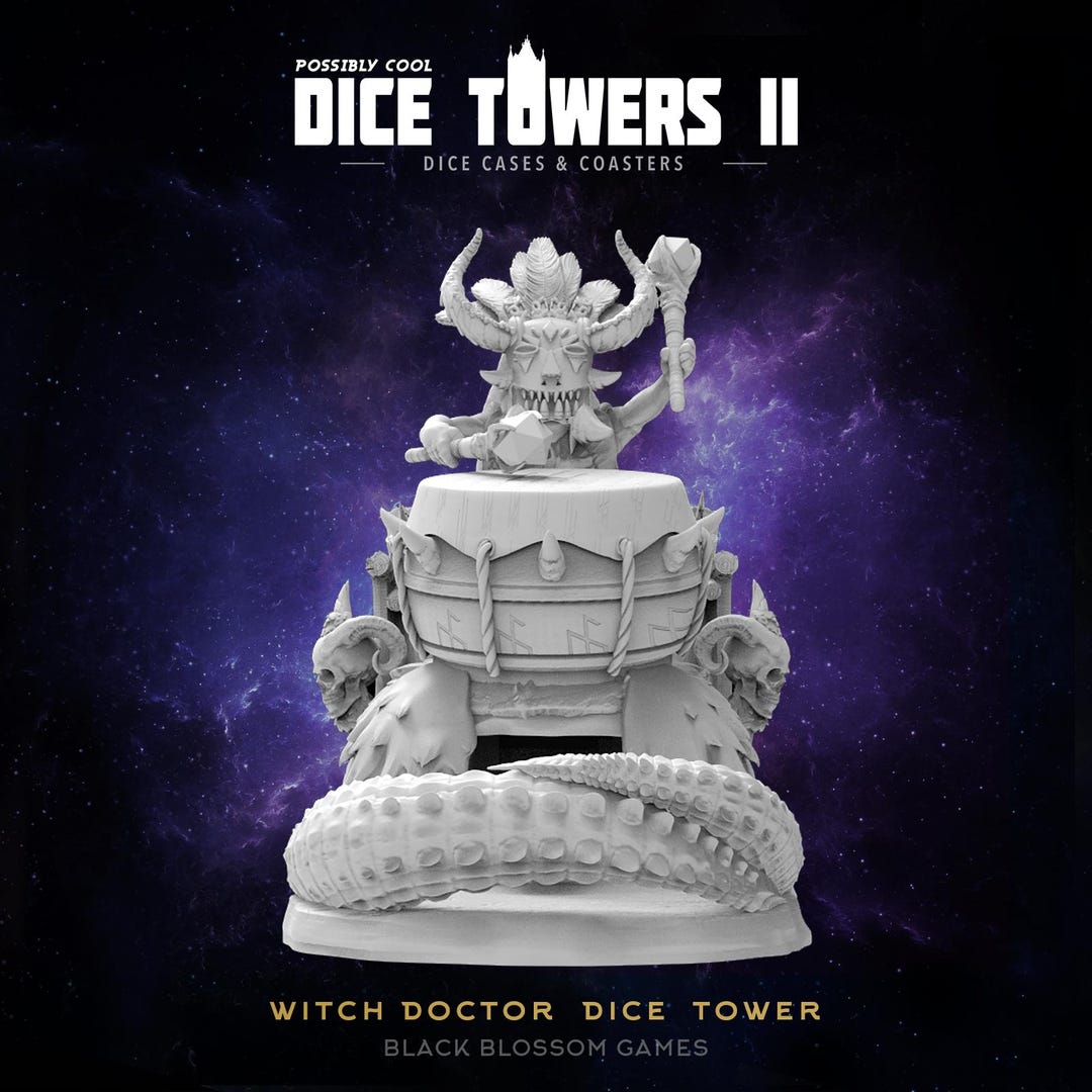 The Witch Doctor Tower: Gray Resin, Black Blossom Games - Etsy