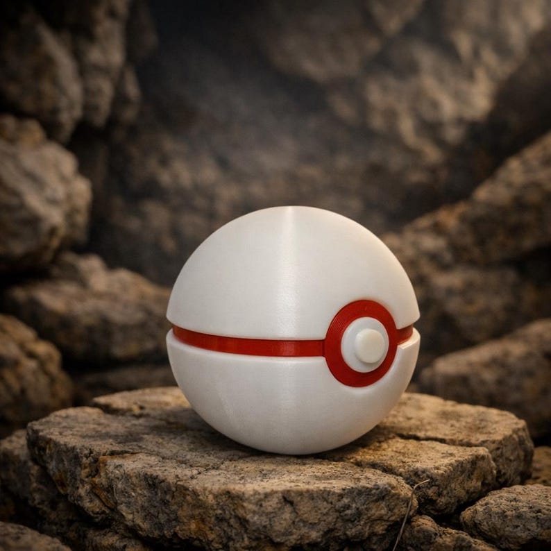 3D Printed Pokémon Pokéball Character-themed Collectible Premier Ball ...