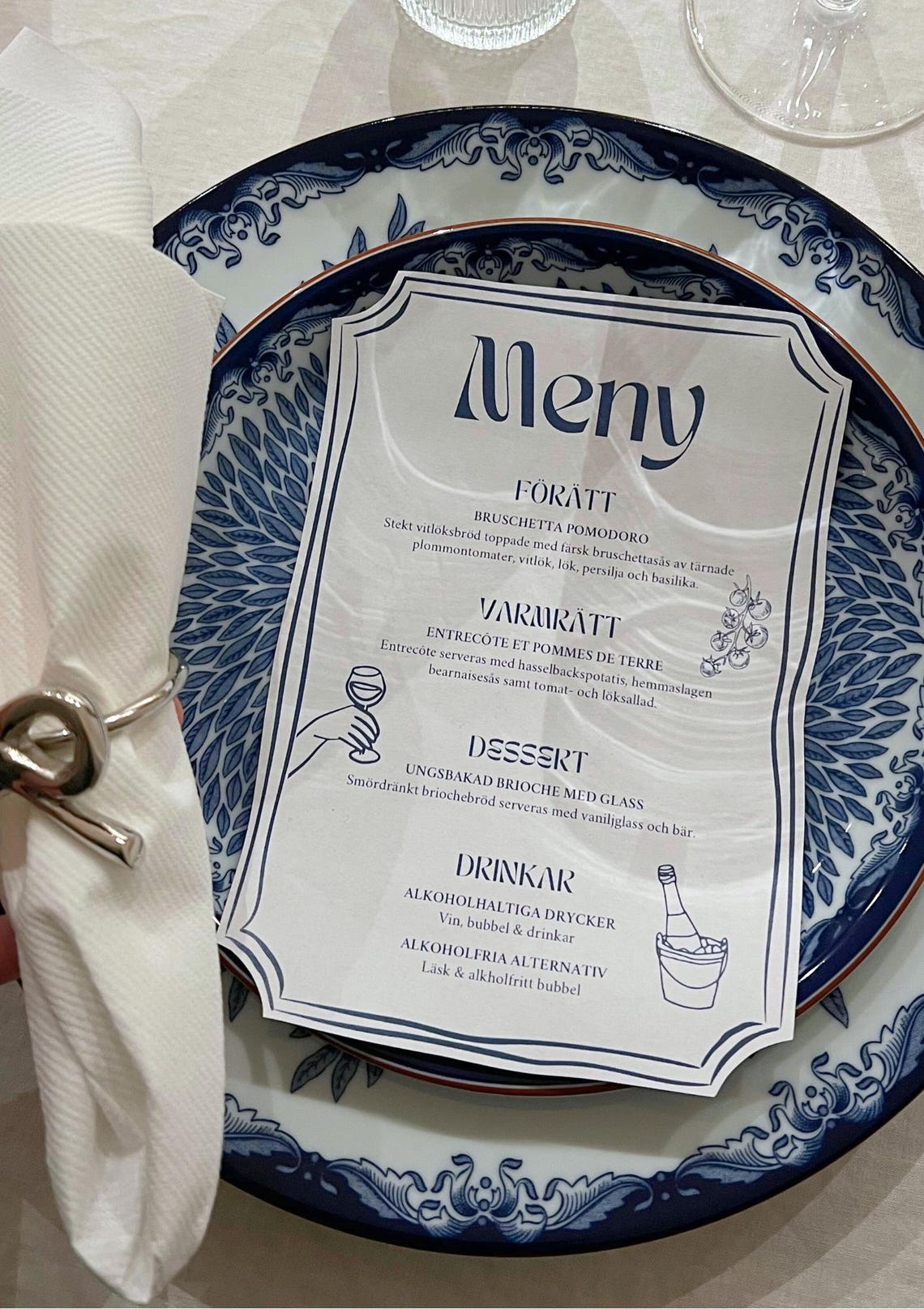 Editable Menu Template for Dinner Party - Etsy