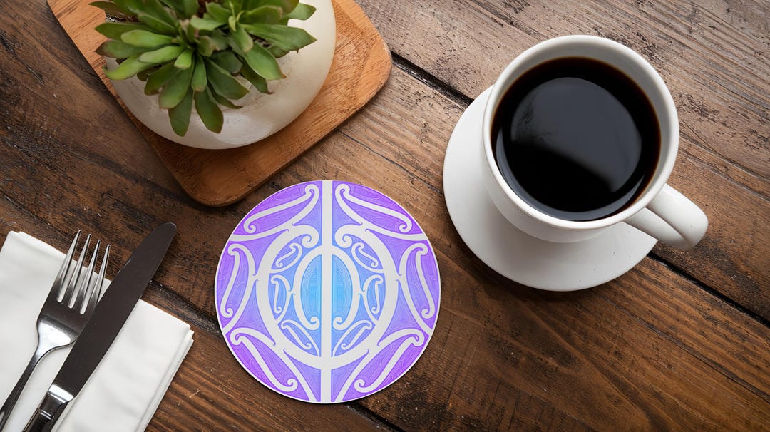 Maori Poroporo Ceramic Coaster - Etsy