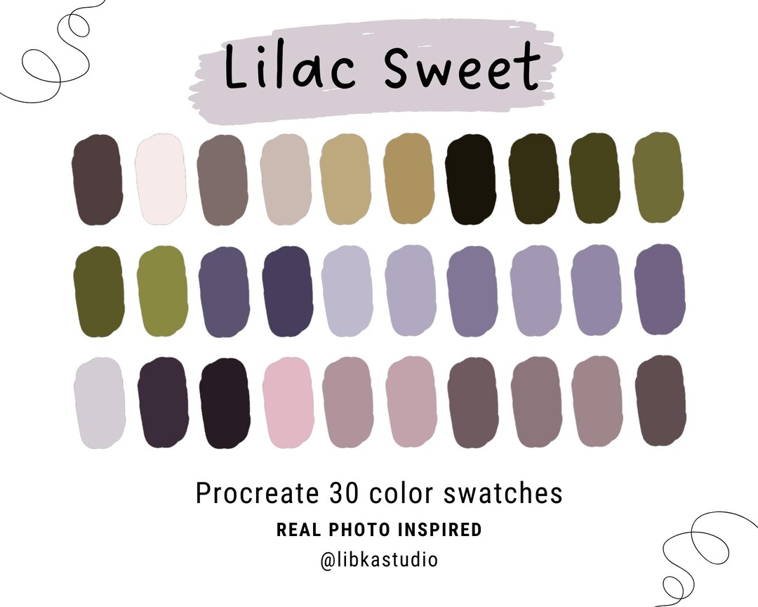 Procreate 30 Swatches Color Palette Plus Hex Codes Ipad Procreate Swatches Violet Lilac