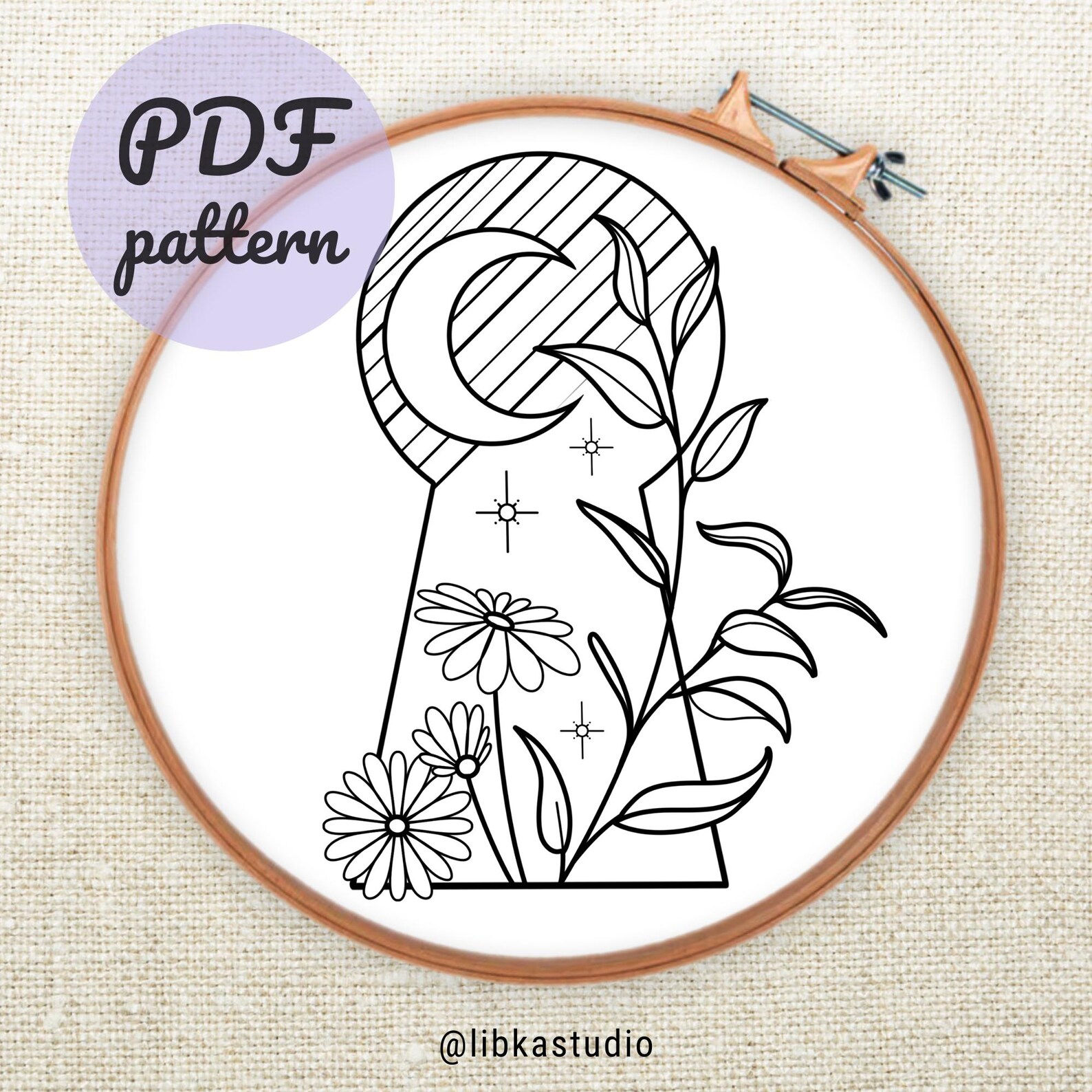 Keyhole Art PDF Embroidery Patterns | 6 Digital Patterns | 6" Inches ...