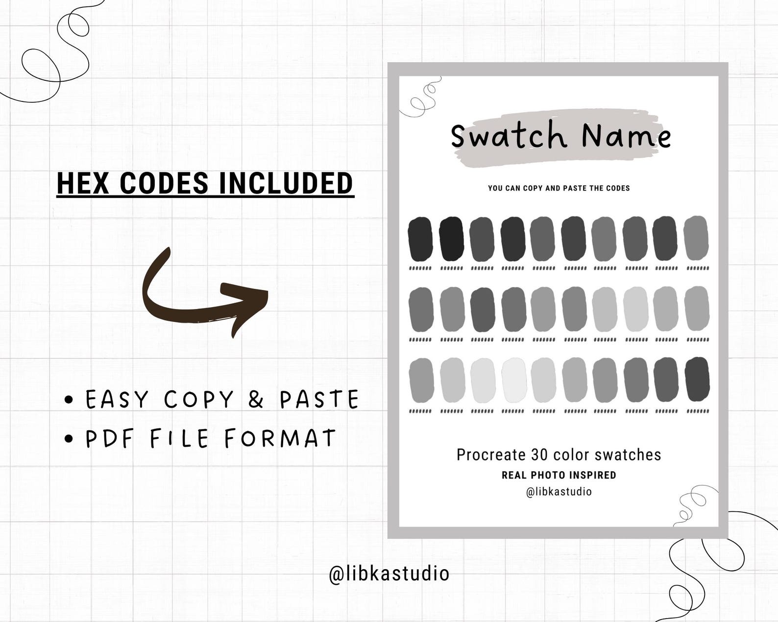 Procreate Color Palette 30 Swatches Plus Hex Codes Ipad Digital Palette Procreate Swatches