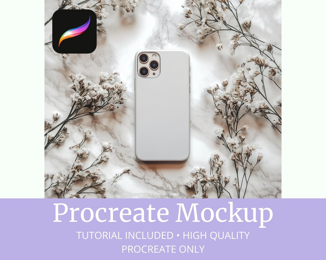 Phone Procreate Mockup Seamless Pattern, Showcase for Digital Paper ...