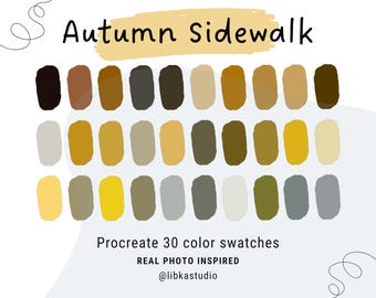 Autumn Procreate Swatches, Color Palette Plus HEX Codes, Ipad ...