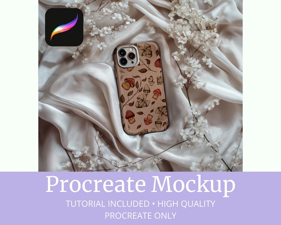 Phone Procreate Mockup Seamless Pattern, Showcase for Digital Paper ...