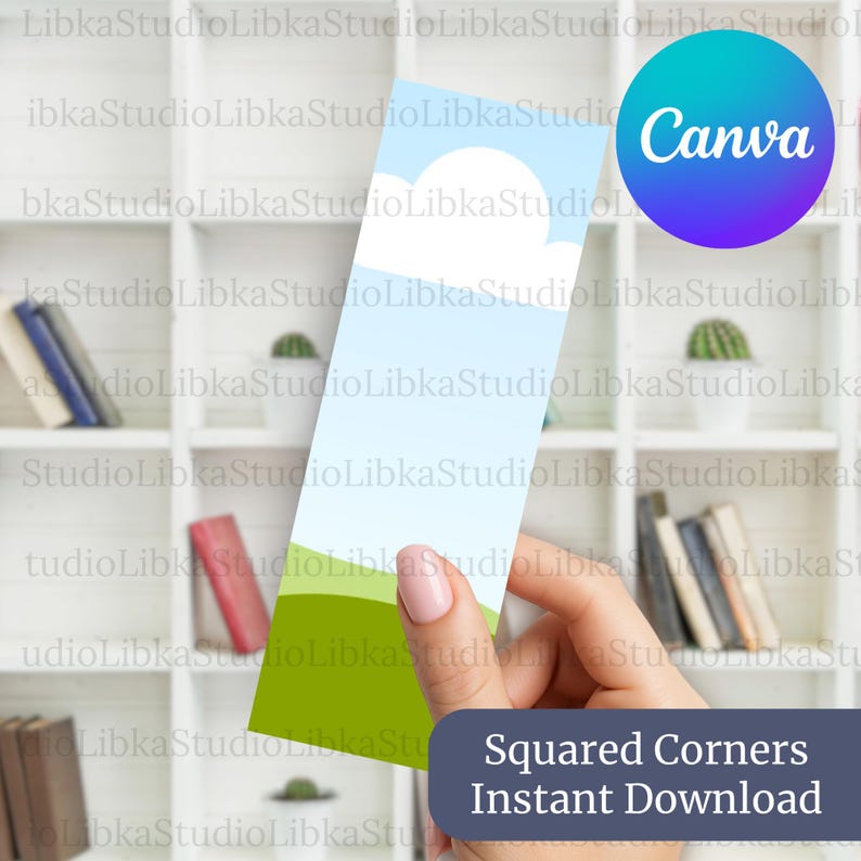 Editable Canva Mockup Template - Bookmark, Drag&drop 2x6" Bookmark ...