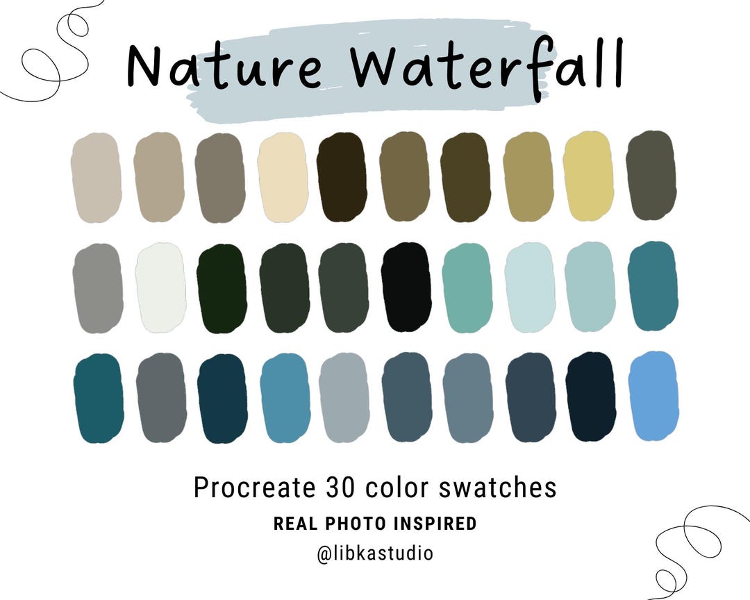 Procreate Swatches 30 Color Palette Plus Hex Codes Ipad Procreate Swatches Blue Water