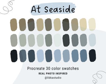 Procreate Swatches 30 | Color Palette Plus HEX Codes | iPad | Procreate ...