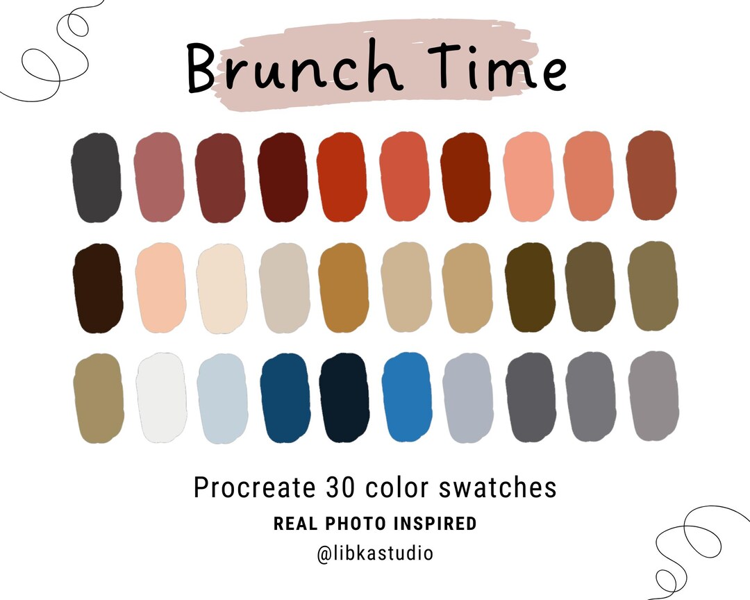 Procreate Color Palette 30 Swatches Plus Hex Codes Ipad Digital Palette Procreate Swatches