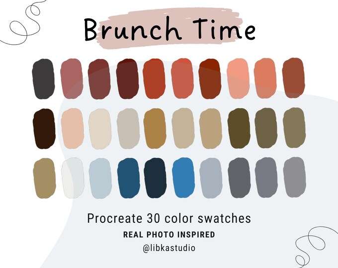 Procreate Color Palette 30 Swatches Plus HEX Codes | iPad | Digital ...