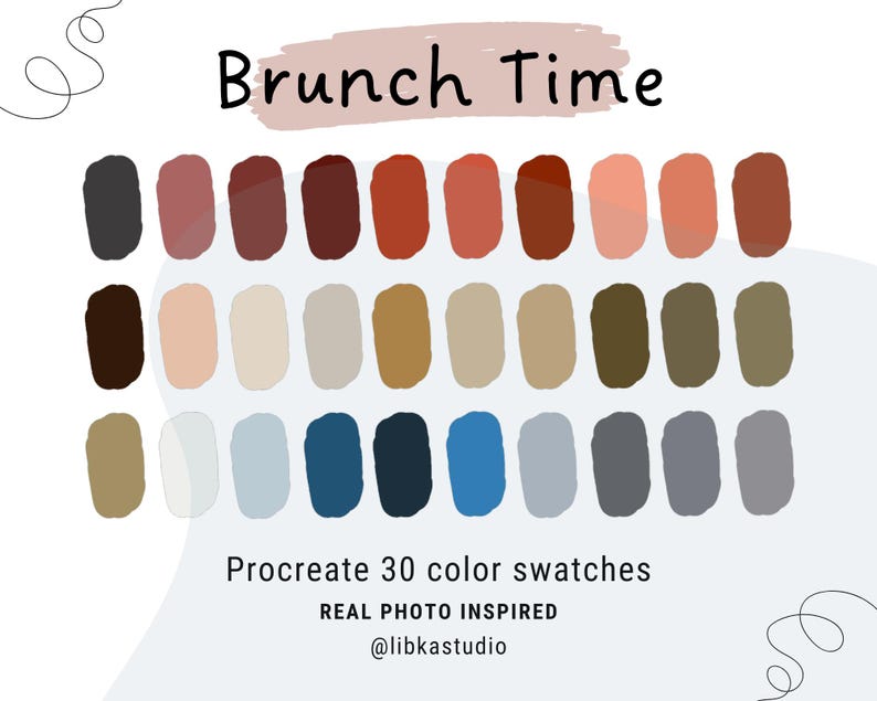 Procreate Color Palette 30 Swatches Plus HEX Codes | iPad | Digital ...