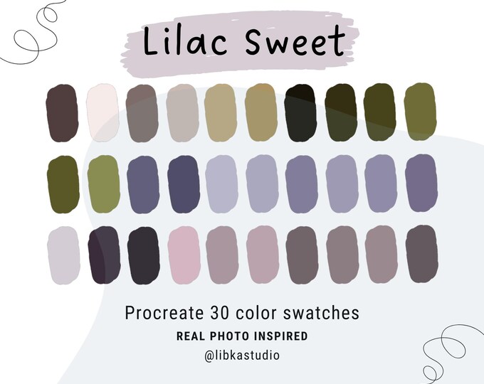 Procreate 30 Swatches | Color Palette Plus HEX Codes | iPad | Procreate ...