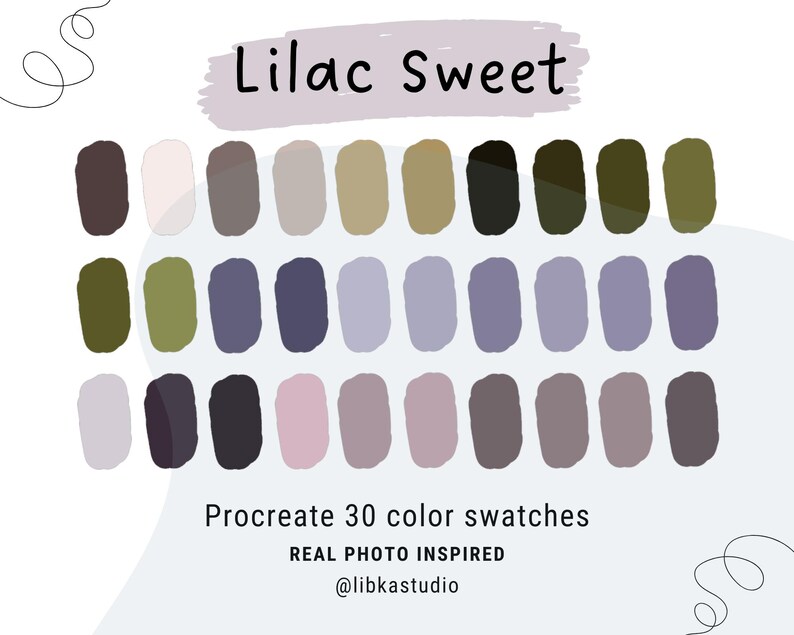 Procreate 30 Swatches | Color Palette Plus HEX Codes | iPad | Procreate ...