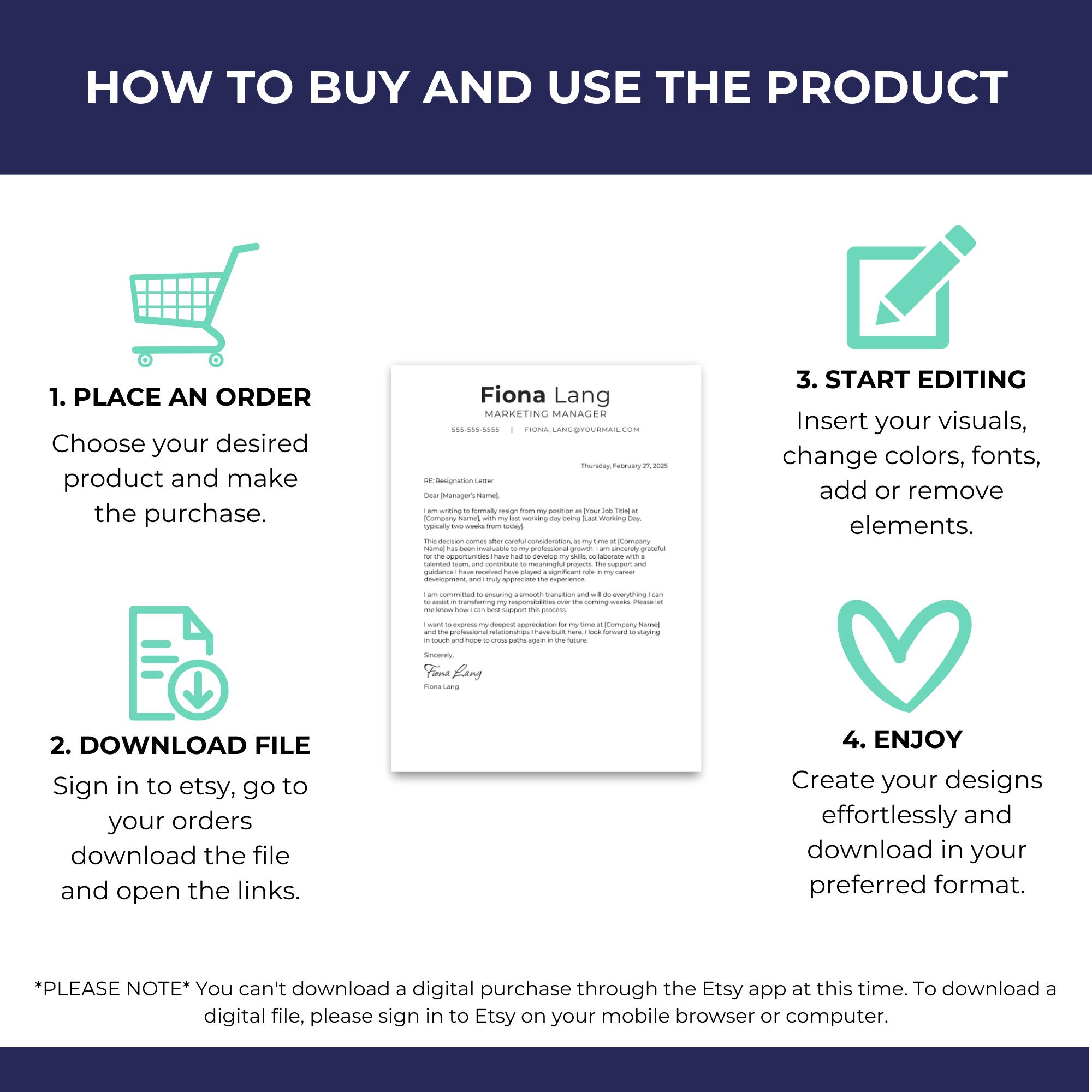 Professional Resignation Letter Template | 10 Options Editable in Word ...