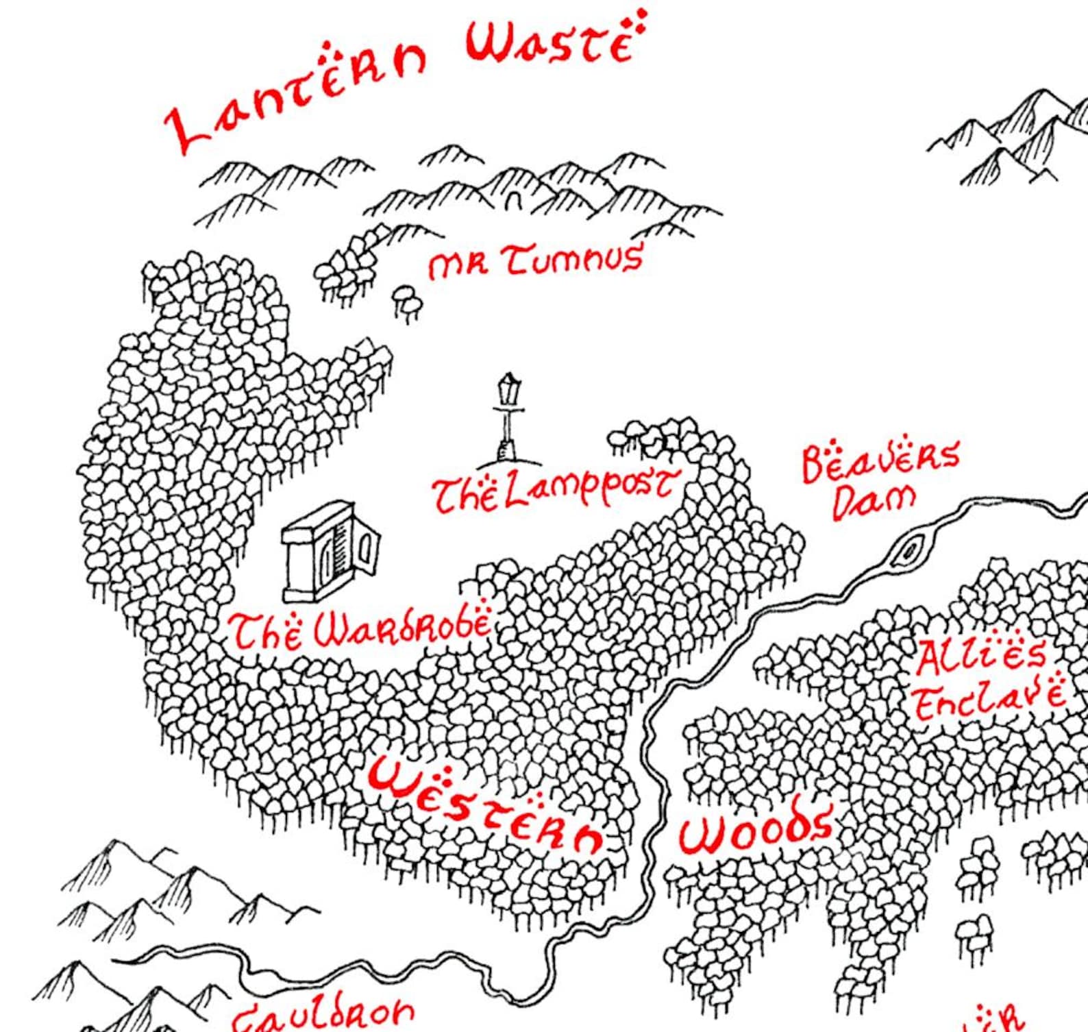 Map of Narnia Hand Drawn Tolkien Style Map Artwork - Etsy