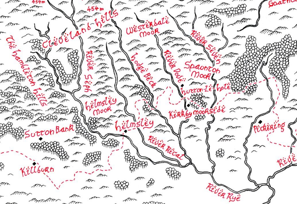 Map of North York Moors National Park Hand Drawn Tolkien Style Map ...