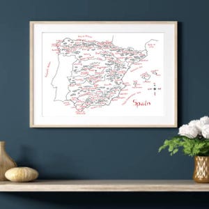 Map of Spain Hand Drawn Tolkien Style Map Artwork - Etsy