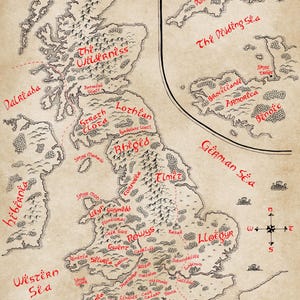 Map of King Arthur's Britain Hand Drawn Tolkien Style Map Artwork - Etsy