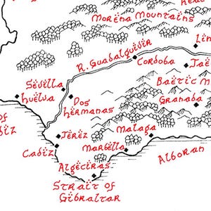 Map of Spain Hand Drawn Tolkien Style Map Artwork - Etsy