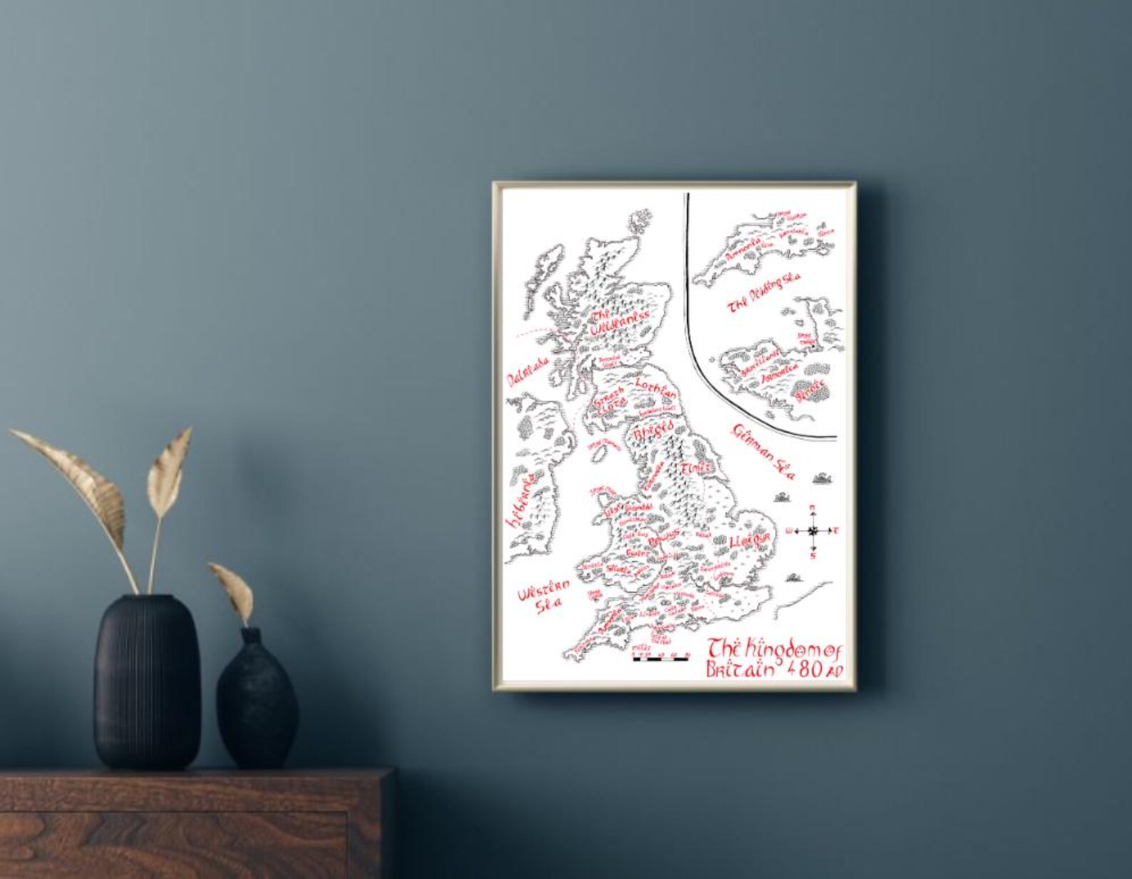 Map of King Arthur's Britain Hand Drawn Tolkien Style Map Artwork - Etsy